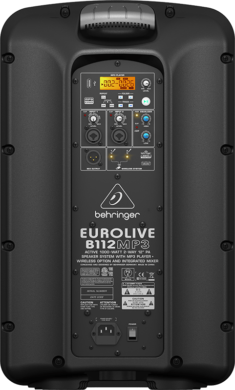 Behringer B112MP3 12" PA Powered Speaker 1000W with MP3