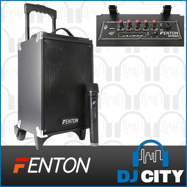 Fenton ST050 8" Portable Speaker with Wireless Microphone and Bluetooth ...