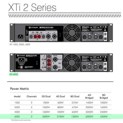 Crown XTi6002 - Two Channel 2100W Power Amplifier