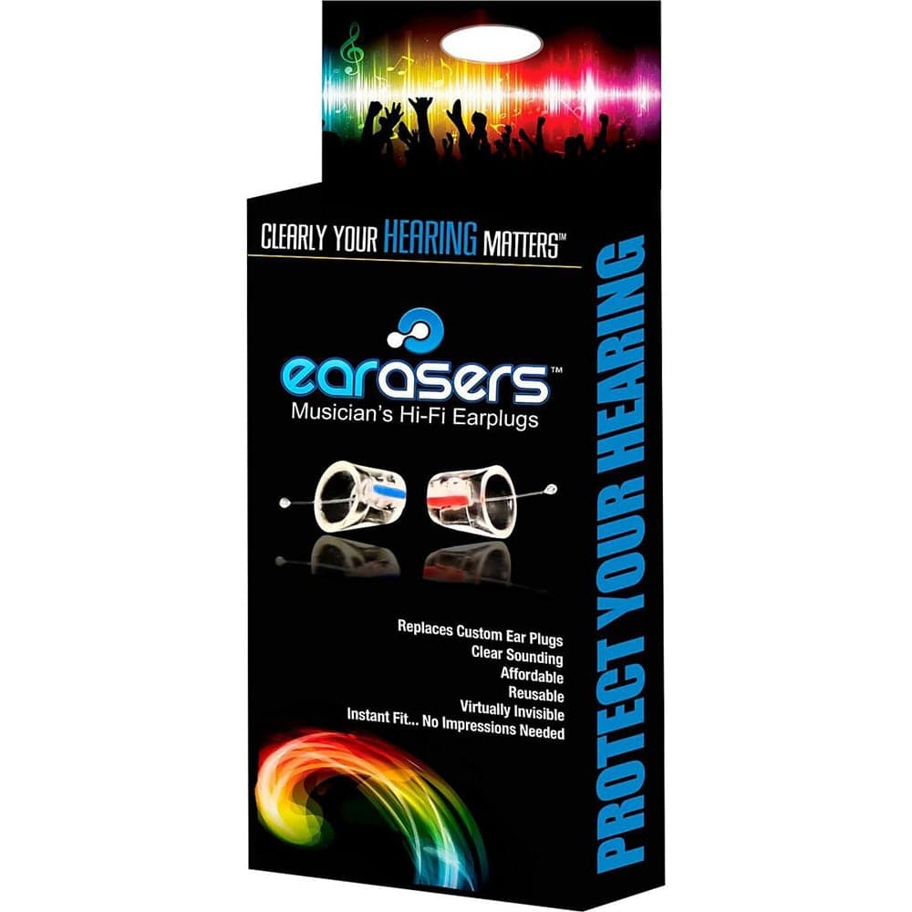 EARasers Large Musicians HiFi Earplugs - Black
