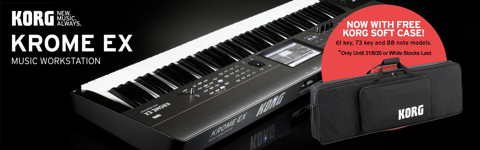 Korg Krome EX 61 Music Workstation with FREE Carry Case Synth 61-Key ...