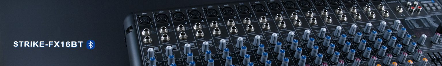 AVE Strike-FX 16 Bluetooth PA Mixer with FX & USB - 18 Channel