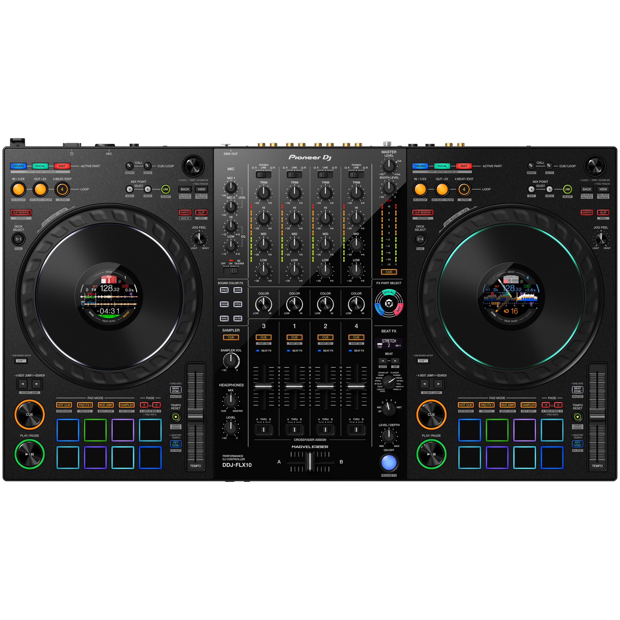 Pioneer DJ FLX10 Event DJ Bundle with Gigbar Light Set & Case