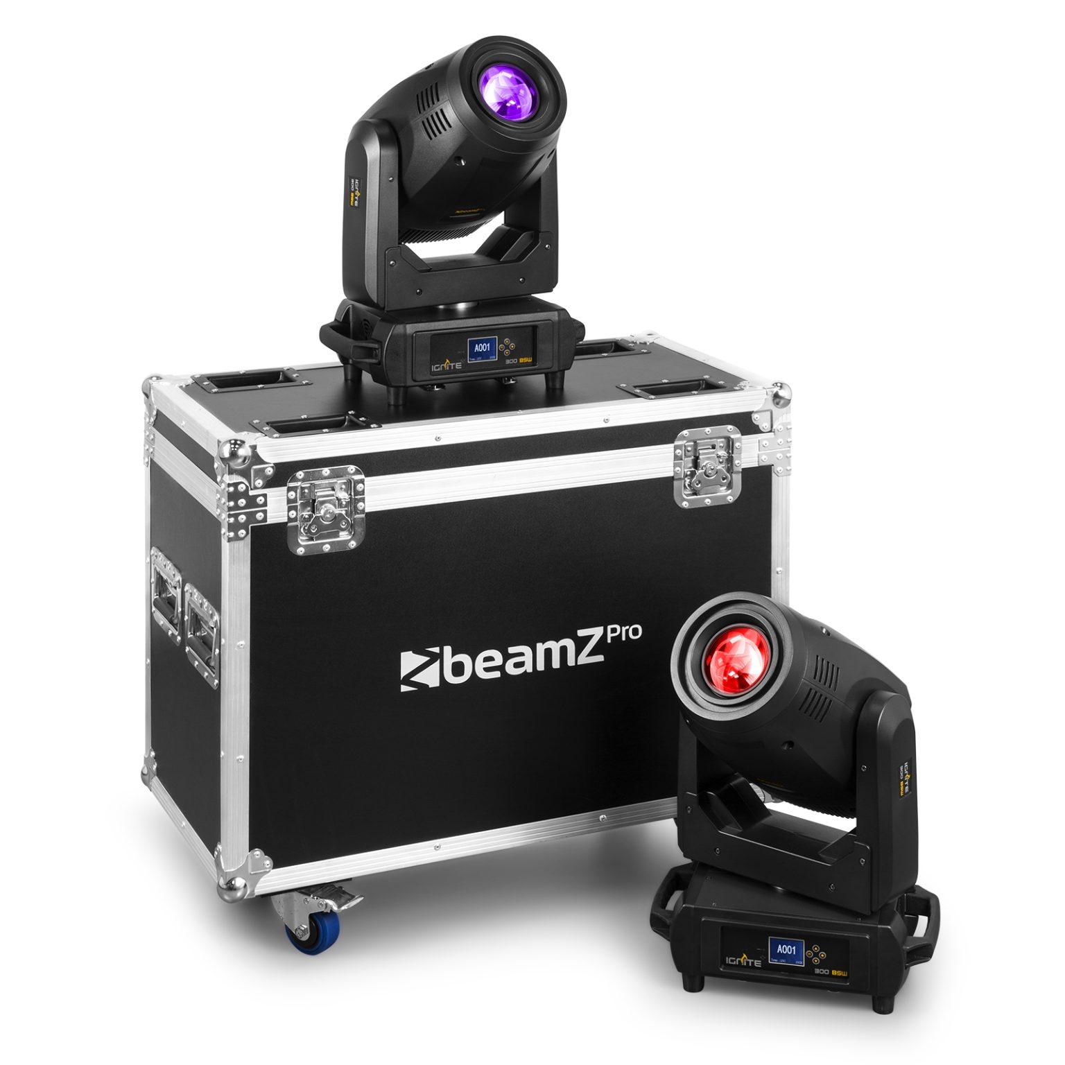 BeamZ Pro IGNITE300LED Moving Head BSW 2pcs - Flightcase