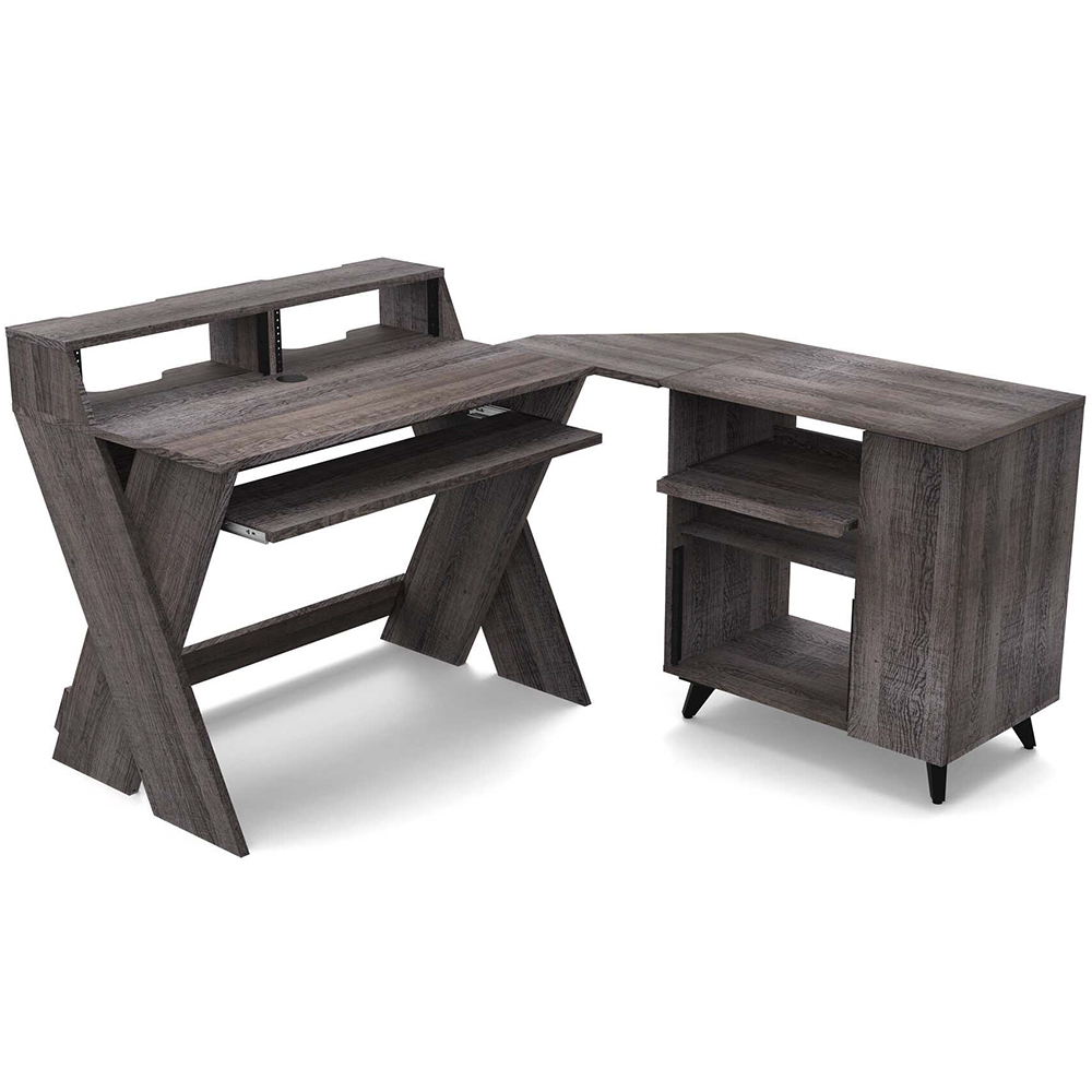 Glorious Modular Side Rack Walnut Wood – Studio Desk Extension