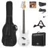 MAX GigKit Electric Bass Guitar Pack White