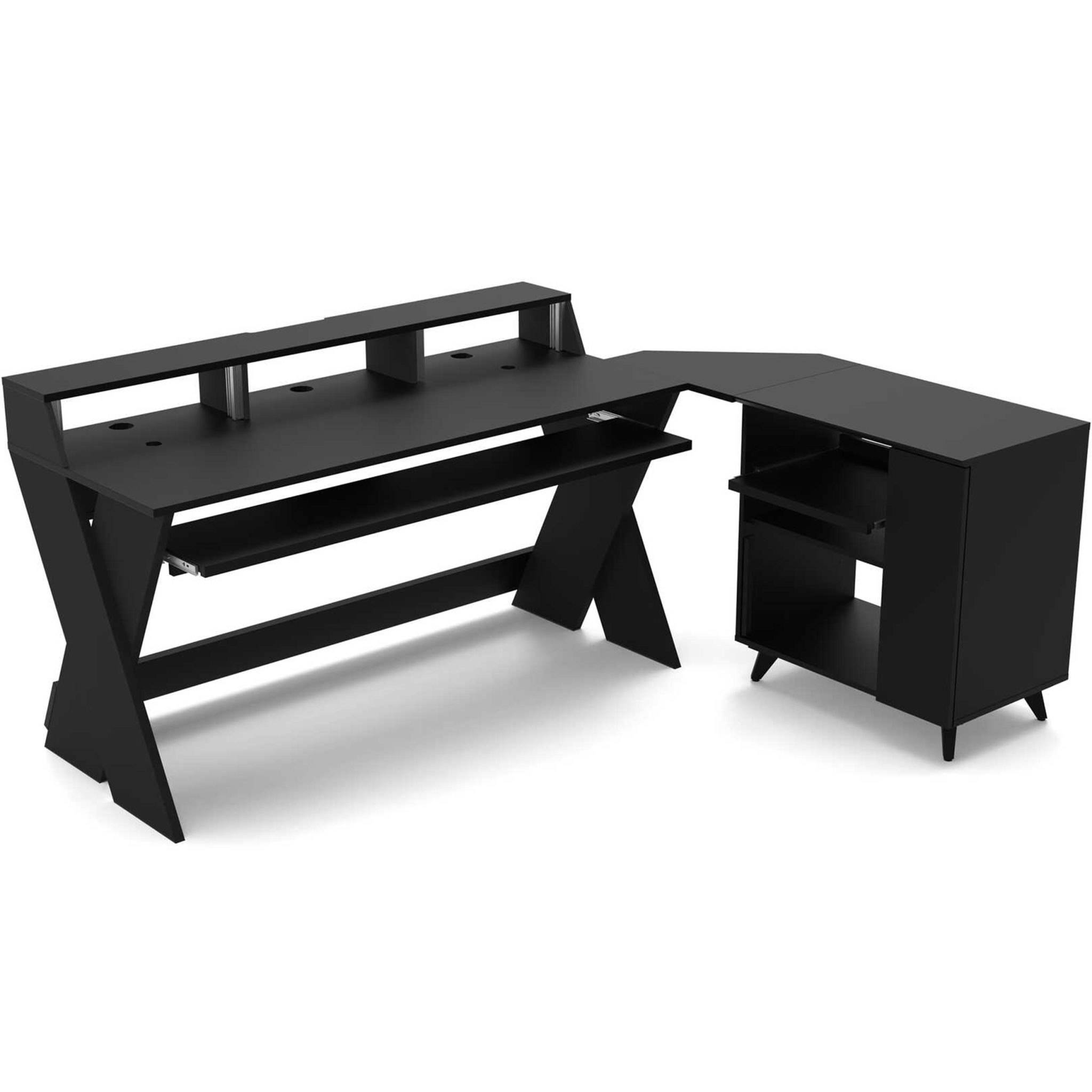 Glorious Black Studio Desk 3-Piece Set - Sound Desk Pro