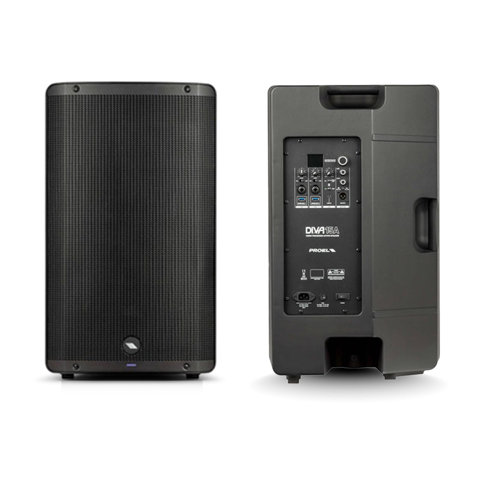 Proel DIVA15A Pair 15″ Active 2-Way Loudspeaker w/ DSP 1000W