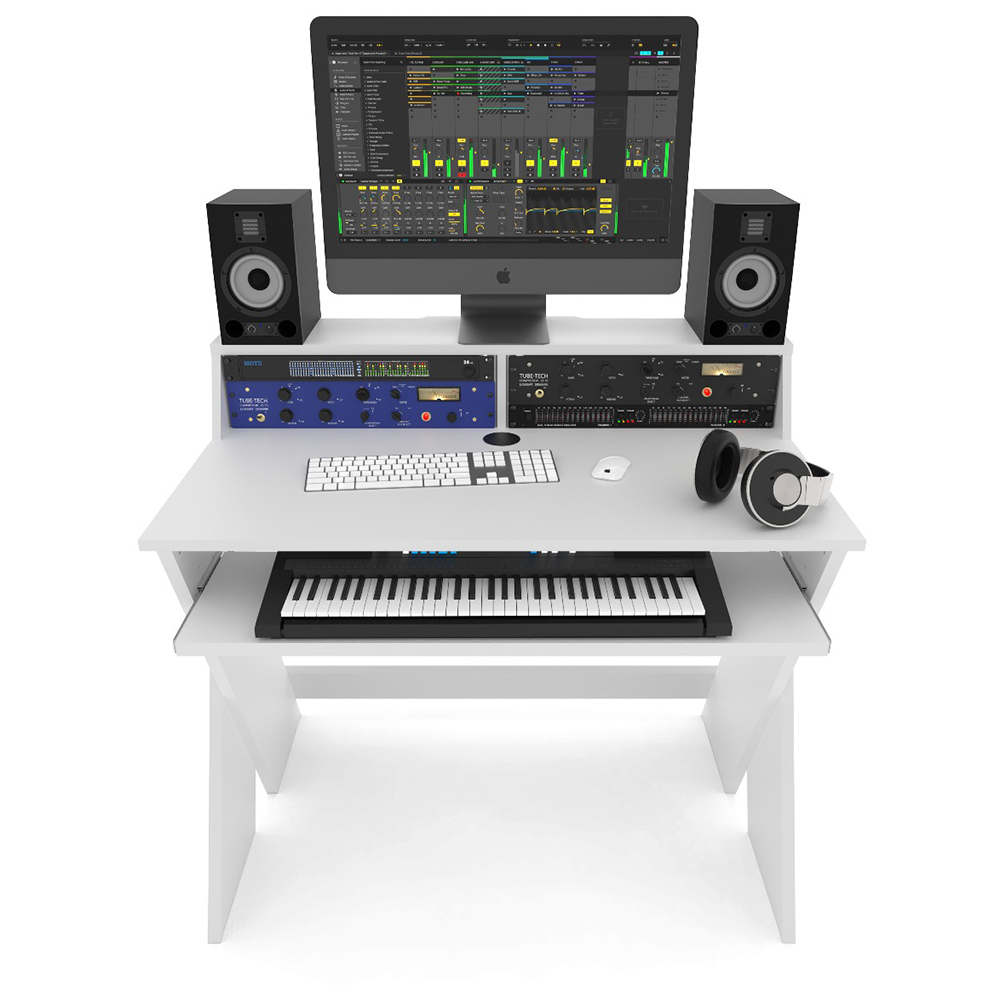 Glorious Sound Desk Compact White - Music Studio Workstation (OPEN BOX)